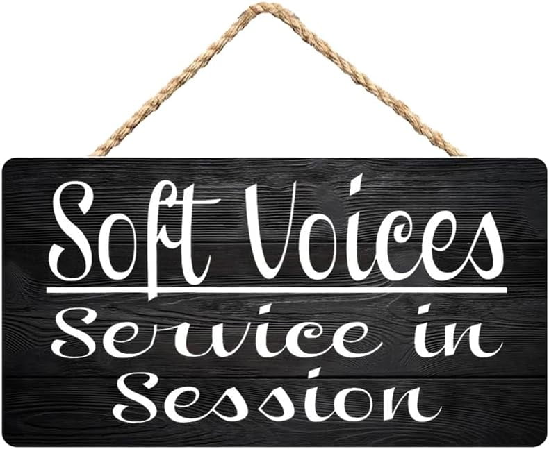 Wood Sign 5x10 Inch Rustic Wooden Signs For Home Soft Voices Service In ...