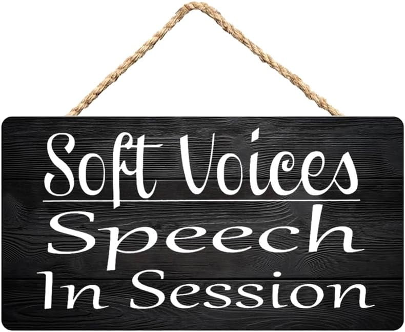 Wood Sign 5x10 Inch Rustic Wooden Signs For Home Soft Voices Speech In ...