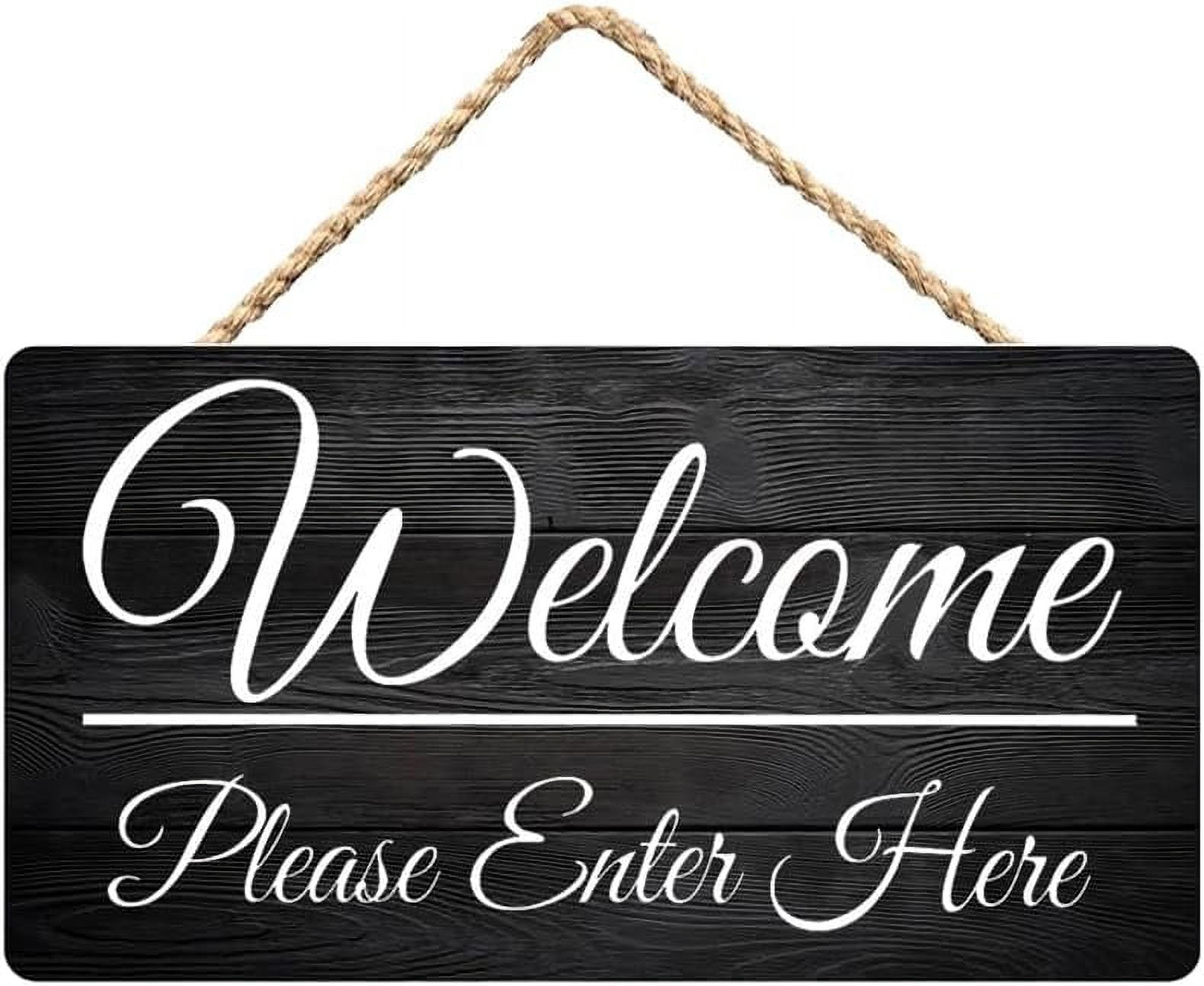 Wood Sign 5x10 Inch Rustic Wooden Signs For Home Welcome Please Enter ...