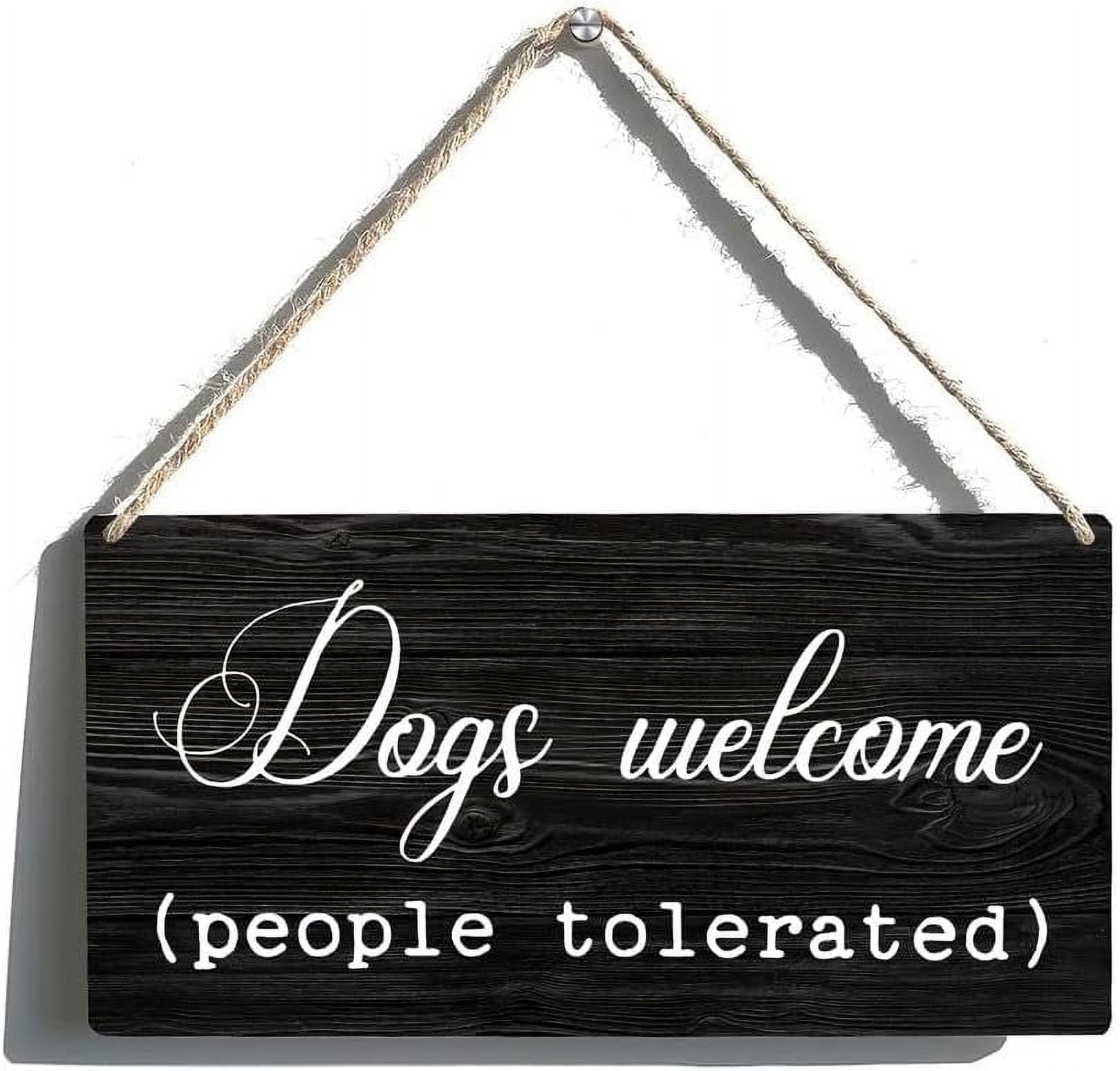 Wood Sign 5x10 Inch Sign Wall Art Definition Wood Plaque Dogs Welcome ...