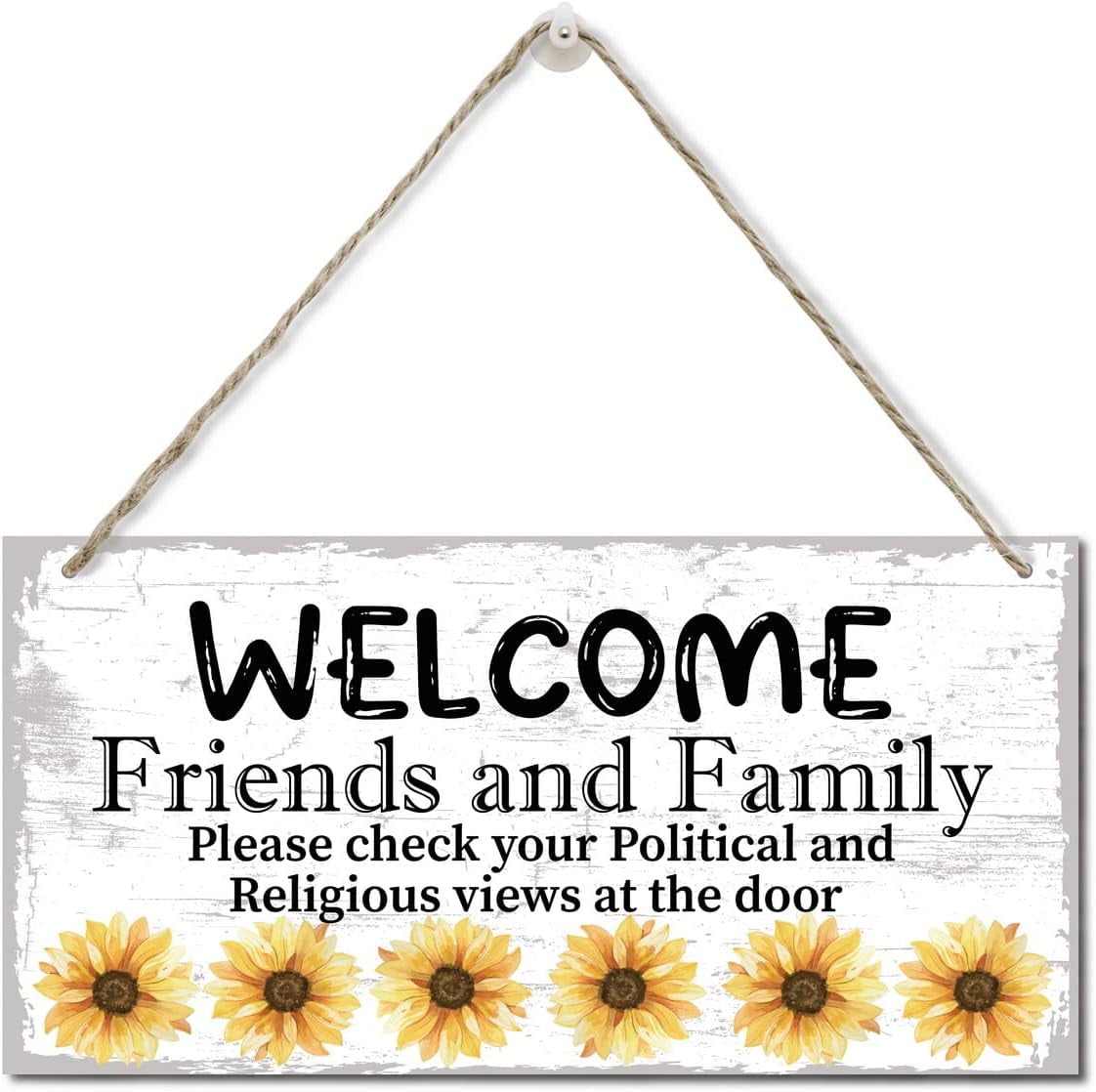 Wood Sign 5x10 Inch Sunflower Welcome Wood Signs Welcome Friends And ...