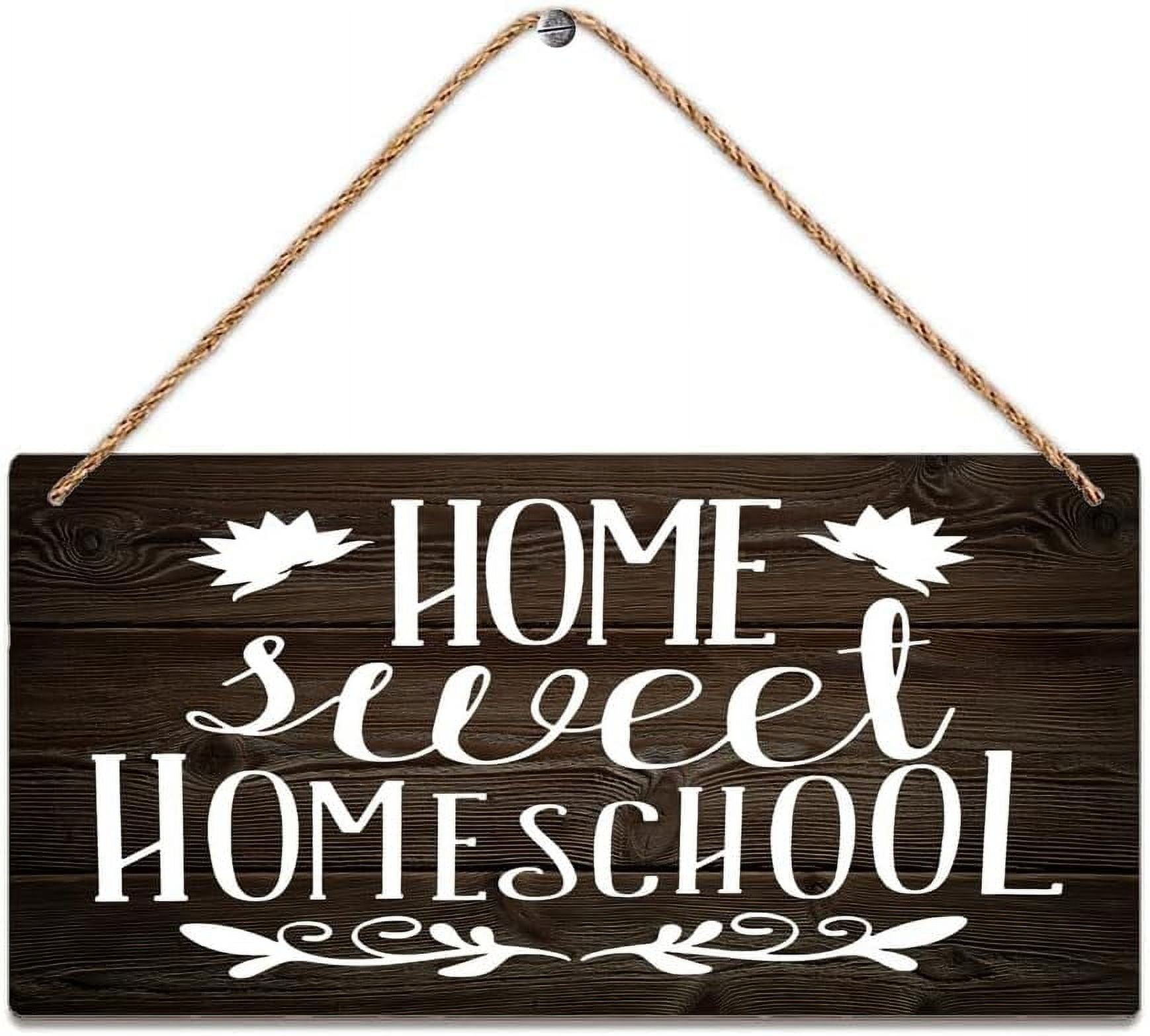 Wood Sign 5x10 Inch Wall Decor Wood Signs Home Sweet Homeschool Sign ...