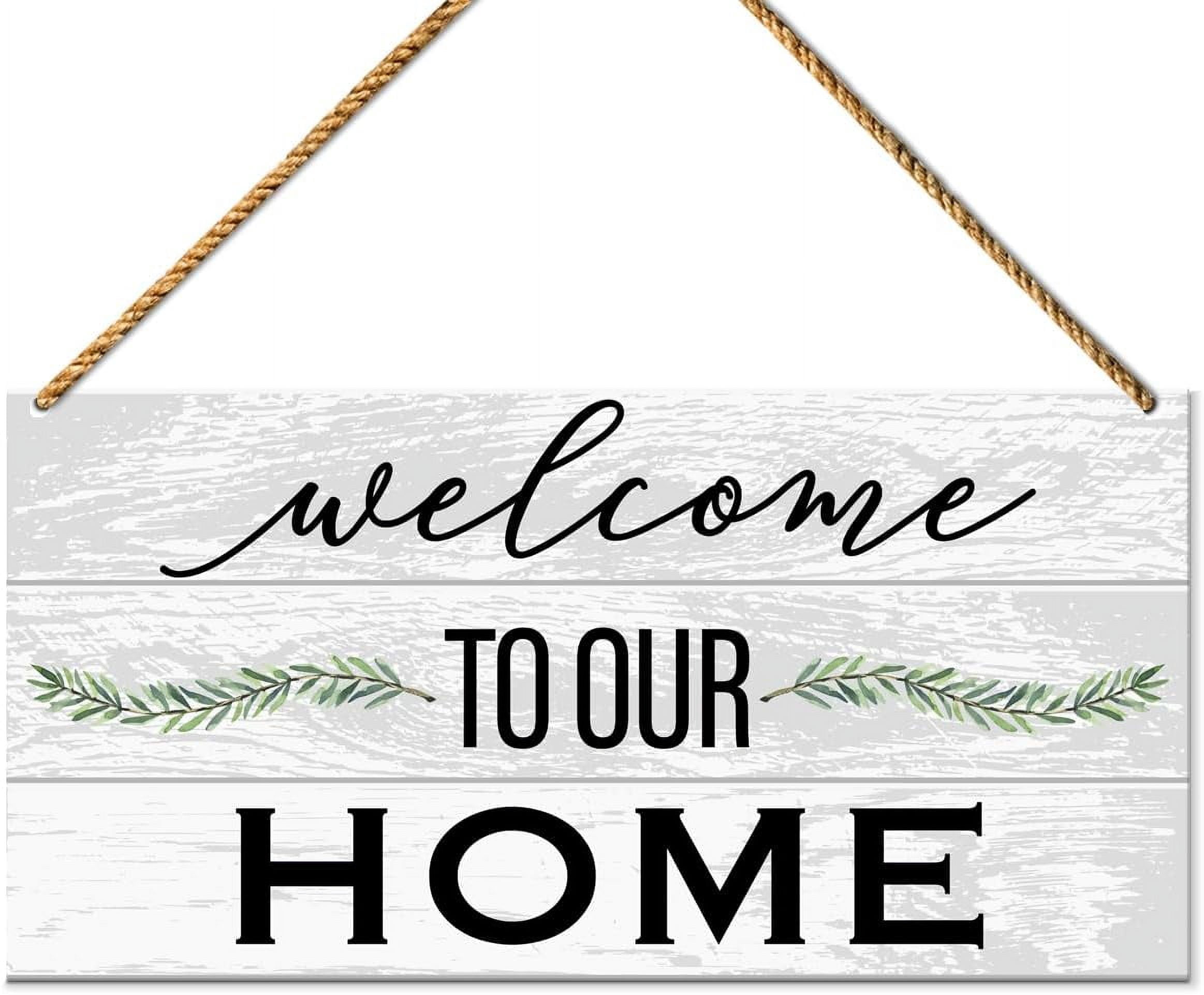 Wood Sign 5x10 Inch Welcome Sign For Front Door Porch Home Office ...