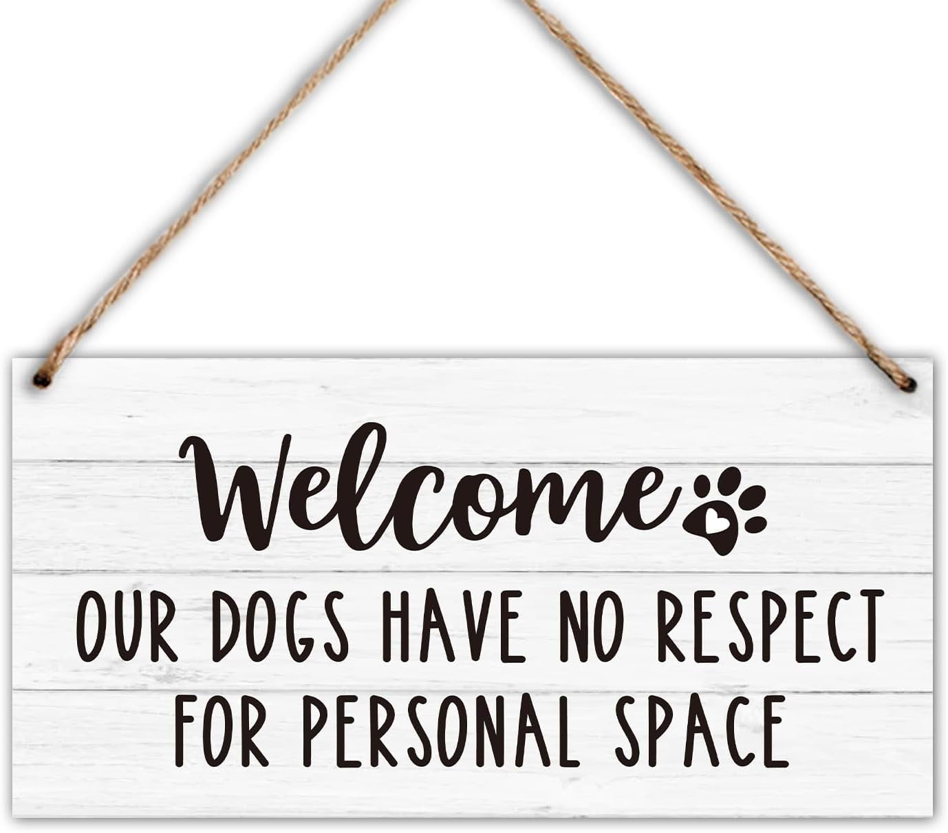 Wood Sign 5x10 Inch Wood Hanging Decor Sign Dog Welcome Sign Rustic ...