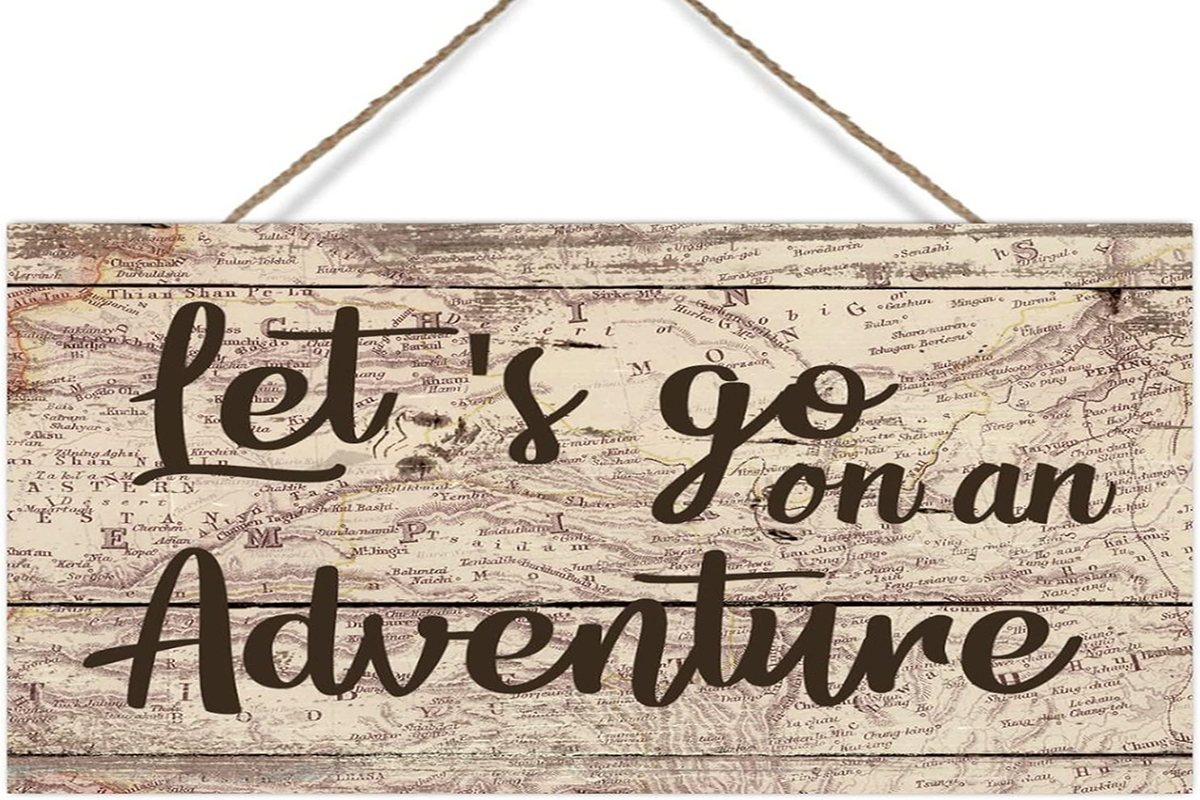 Wood Sign 5x10 Inch Wood Sign Vintage Adventure Old Map Travel Antique ...