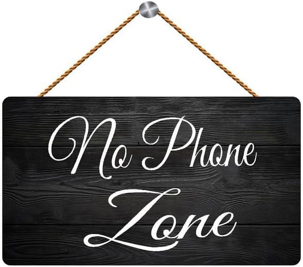 Wood Sign 5x10 Inch Wood Signs For Home Decor No Phone Zone Wood Sign ...