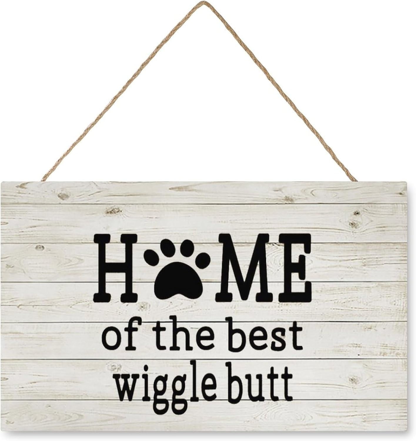 Wood Sign 5x10 Inch Wooden Hanging Sign Home Wiggle Butt Pet Paw Family ...