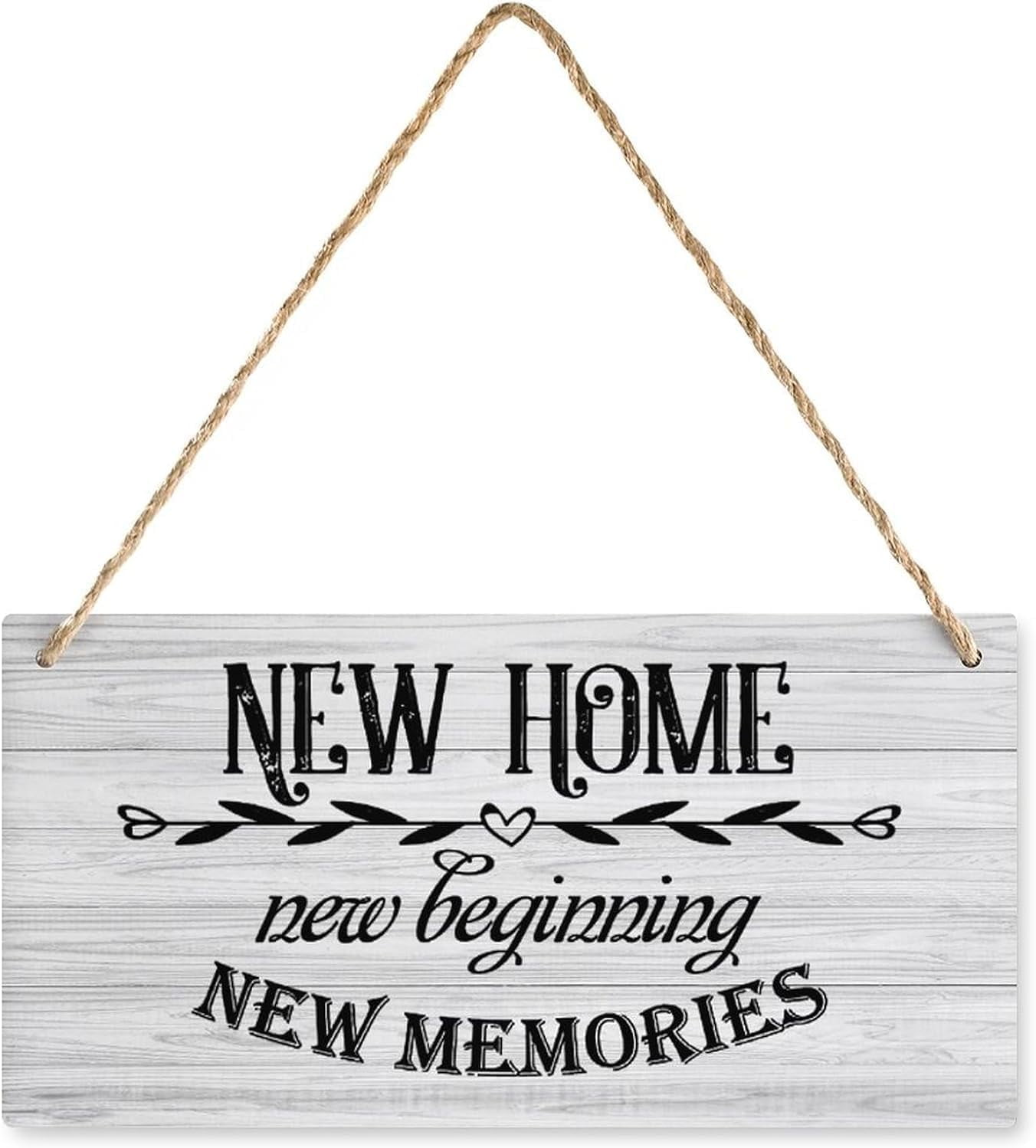 Wood Sign 5x10 Inch Wooden Hanging Sign Plaque New Home New Beginning ...