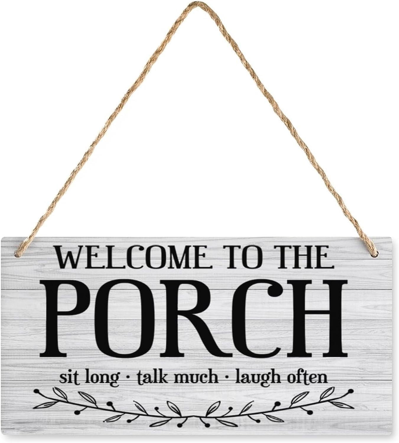 Wood Sign 5x10 Inch Wooden Hanging Sign Plaque Welcome To The Porch ...