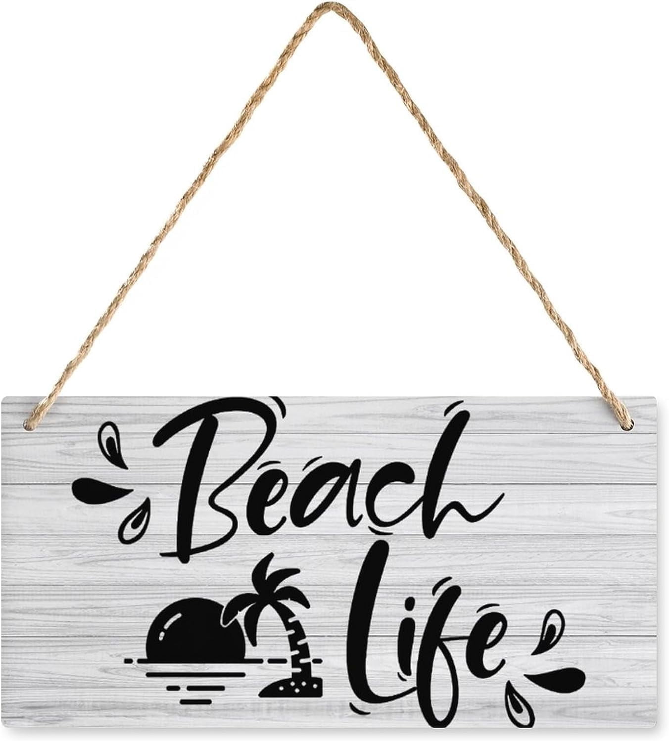Wood Sign 5x10 Inch Wooden Hanging Sign Wood Wall Decor Beach Life Wall ...