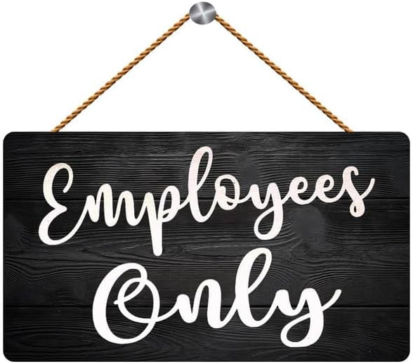 Wood Sign 5x10 Inch Wooden Signs For Front Door Employees Only Wood ...