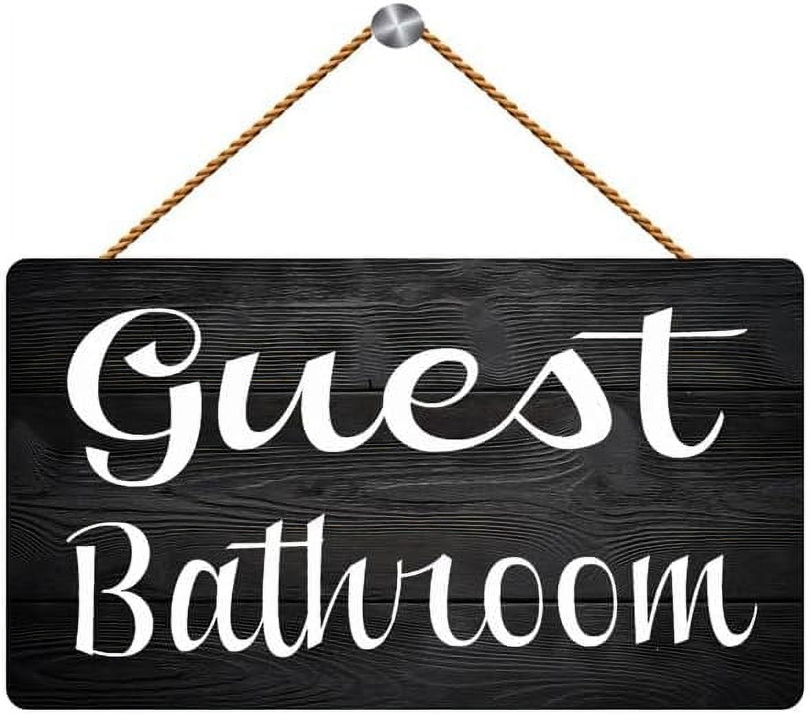 Wood Sign 5x10 Inch Wooden Signs For Front Door Guest Bathroom Wood ...
