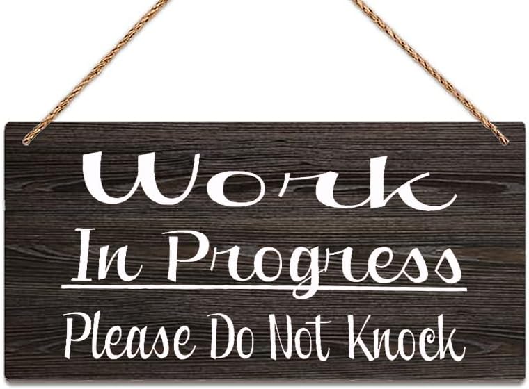 Wood Sign 5x10 Inch Wooden Signs Room Decorations Work In Progress ...