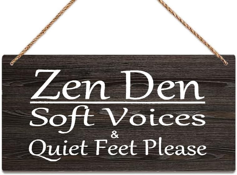 Wood Sign 5x10 Inch Wooden Signs Room Decorations Zen Den Soft Voices ...