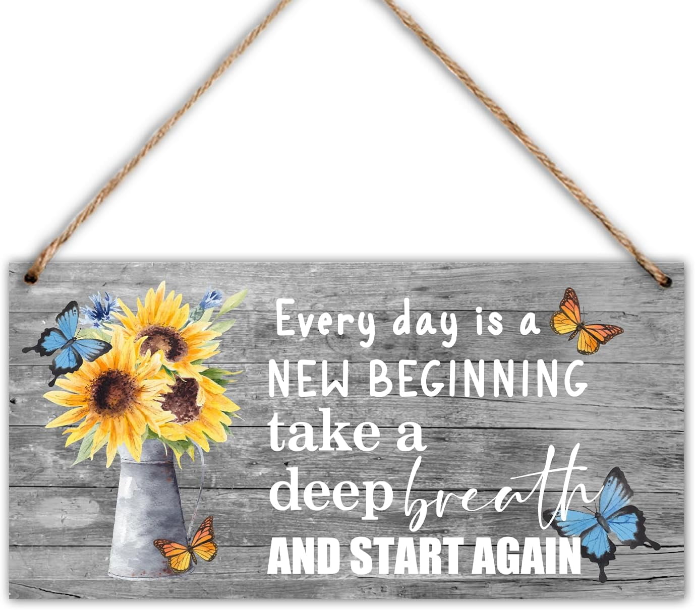 Wood Sign 6x12 Inch Butterfly Wood Hanging Decor Sign Every Day Is A ...