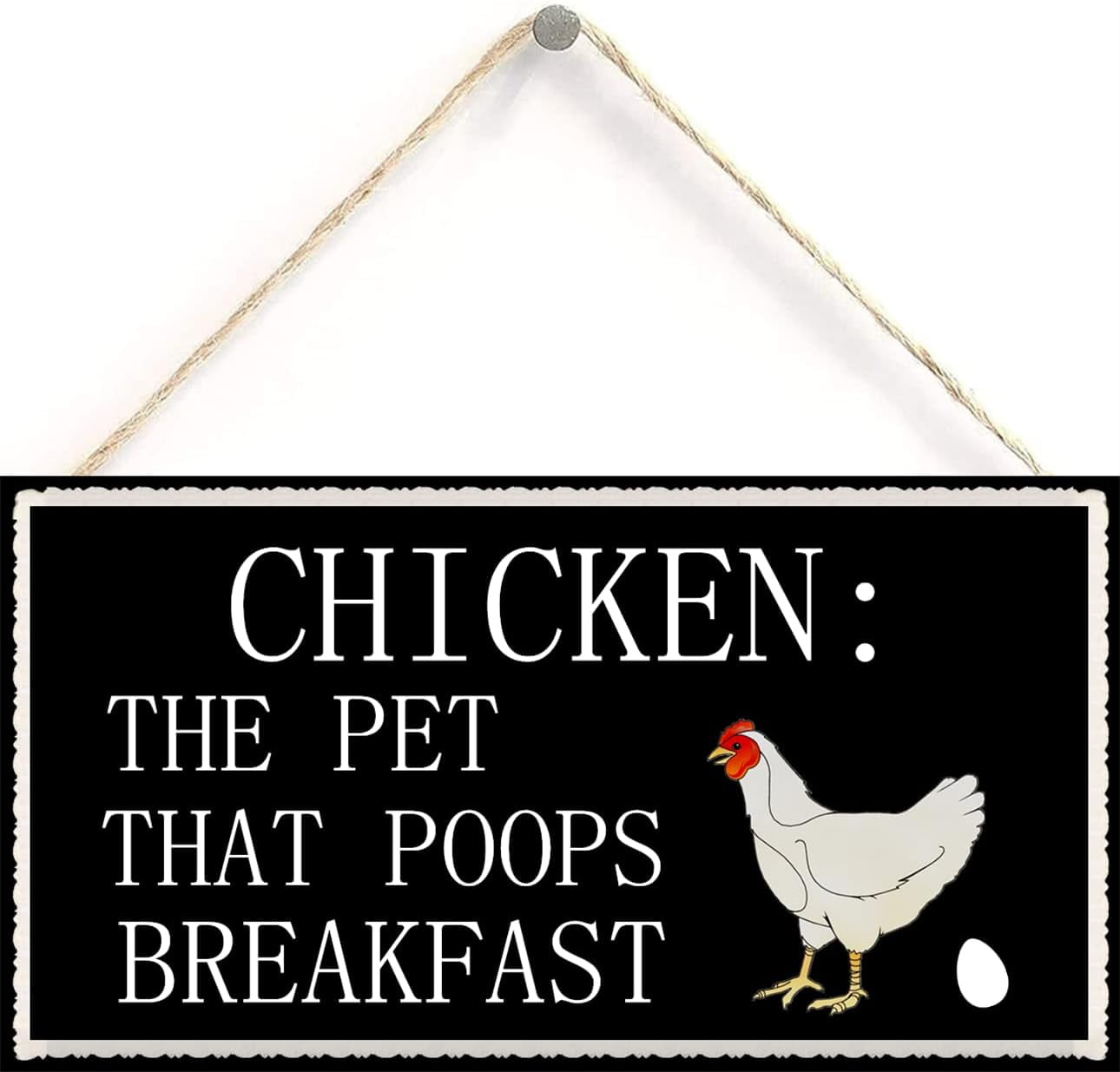 Wood Sign 6x12 Inch Chickens Sign The Pet That Poops Breakfast Farm ...