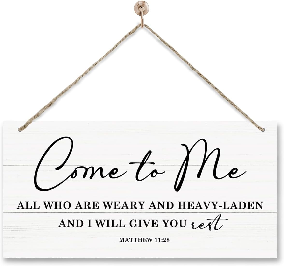 Wood Sign 6x12 Inch Christian Matthew 1128 Sign Come To Me All Who Are ...
