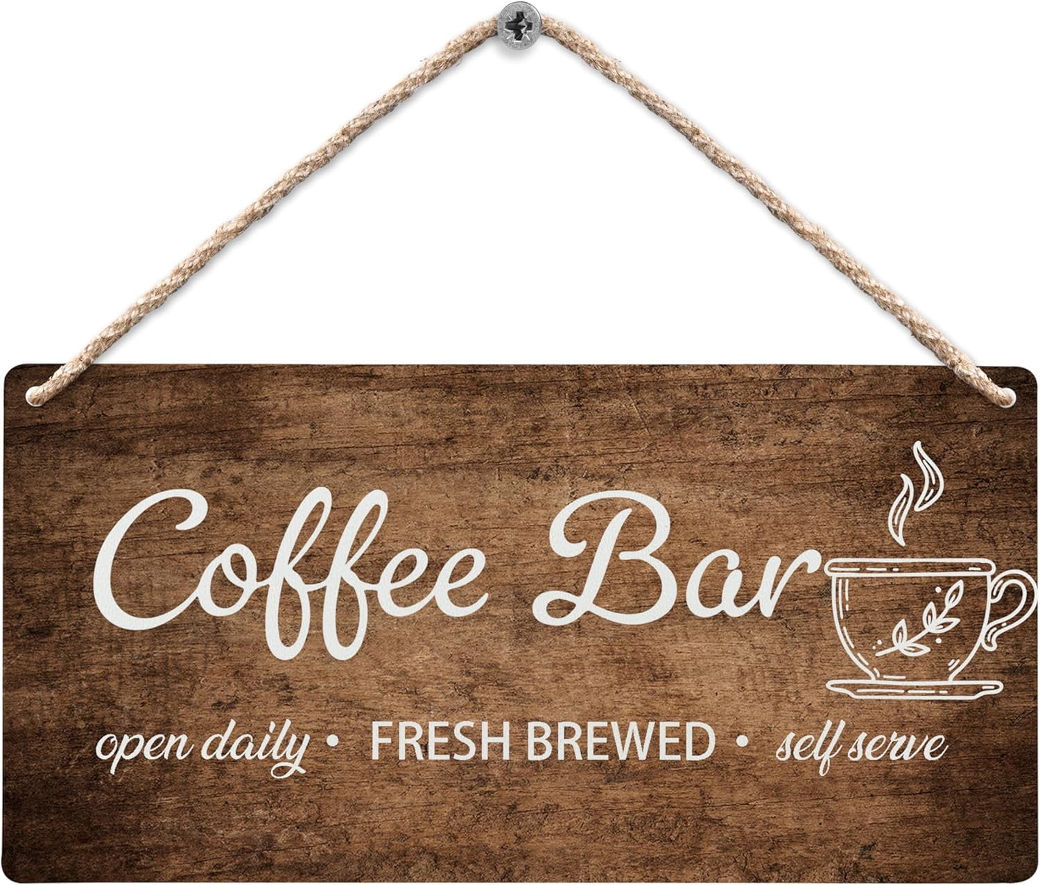 Wood Sign 6x12 Inch Coffee Bar Wood Plaque Sign Coffee Bar Signs For ...