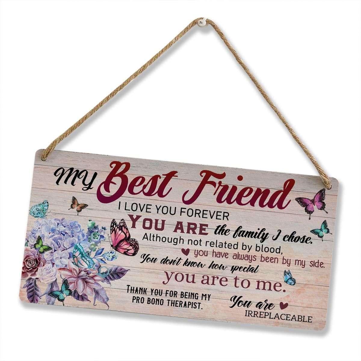 Wood Sign 6x12 Inch Country Floral Friendship Wood Signs My Best Friend ...