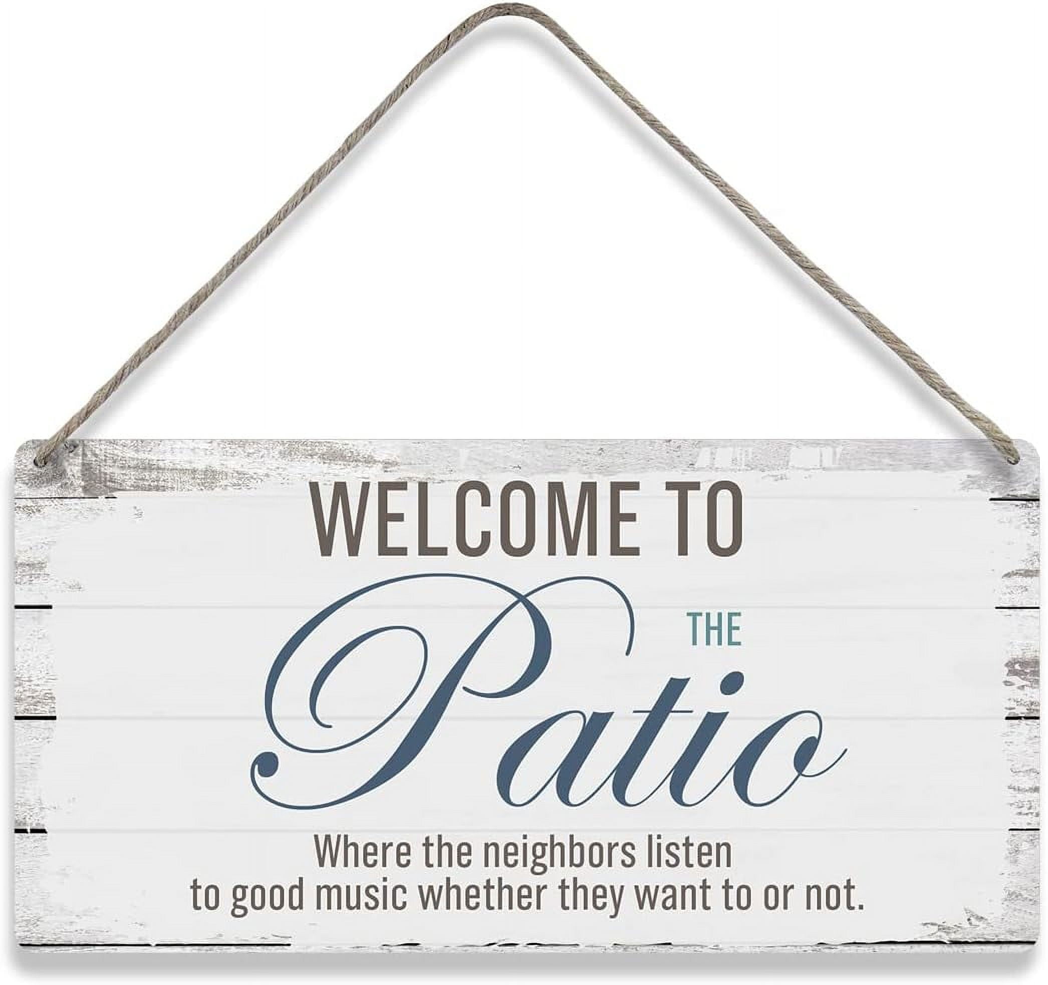 Wood Sign 6x12 Inch Country Rustic Wood Signs Welcome To Our Patio ...