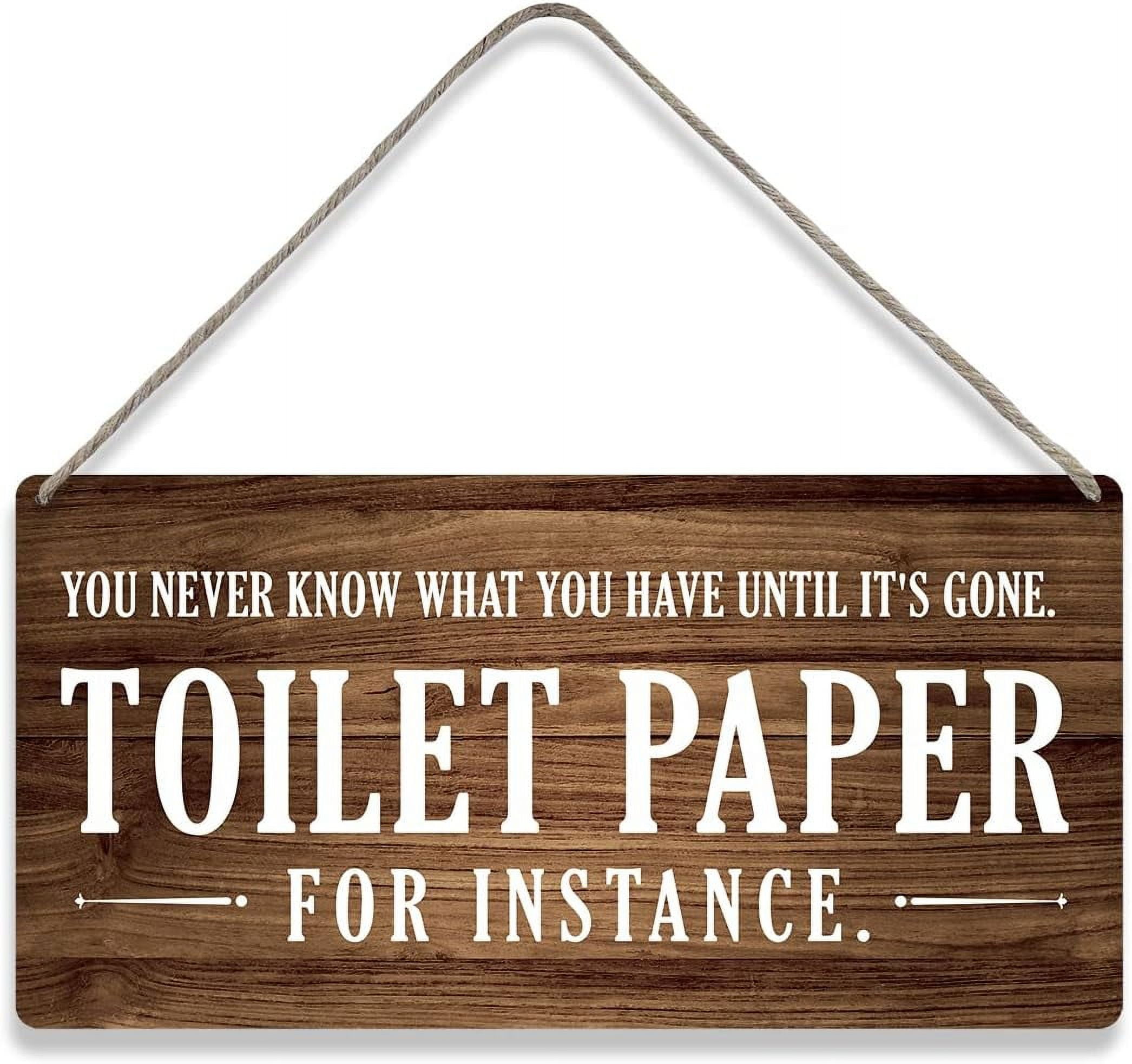 Wood Sign 6x12 Inch Country Style Wood Signs Toilet Paper For Instance ...