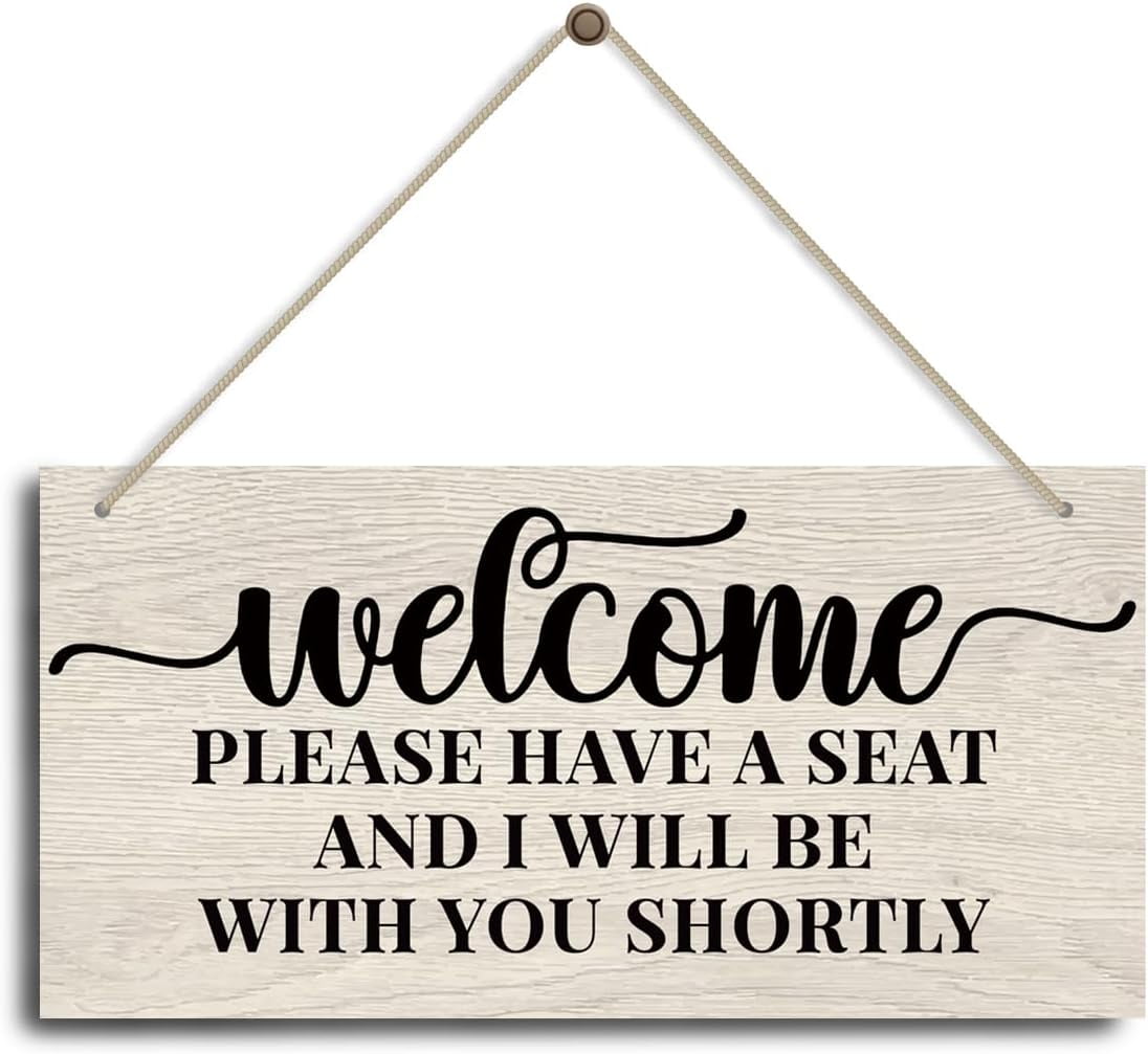 Wood Sign 6x12 Inch Door Sign Hanging Wood Plaque With Rope Decor Wood ...