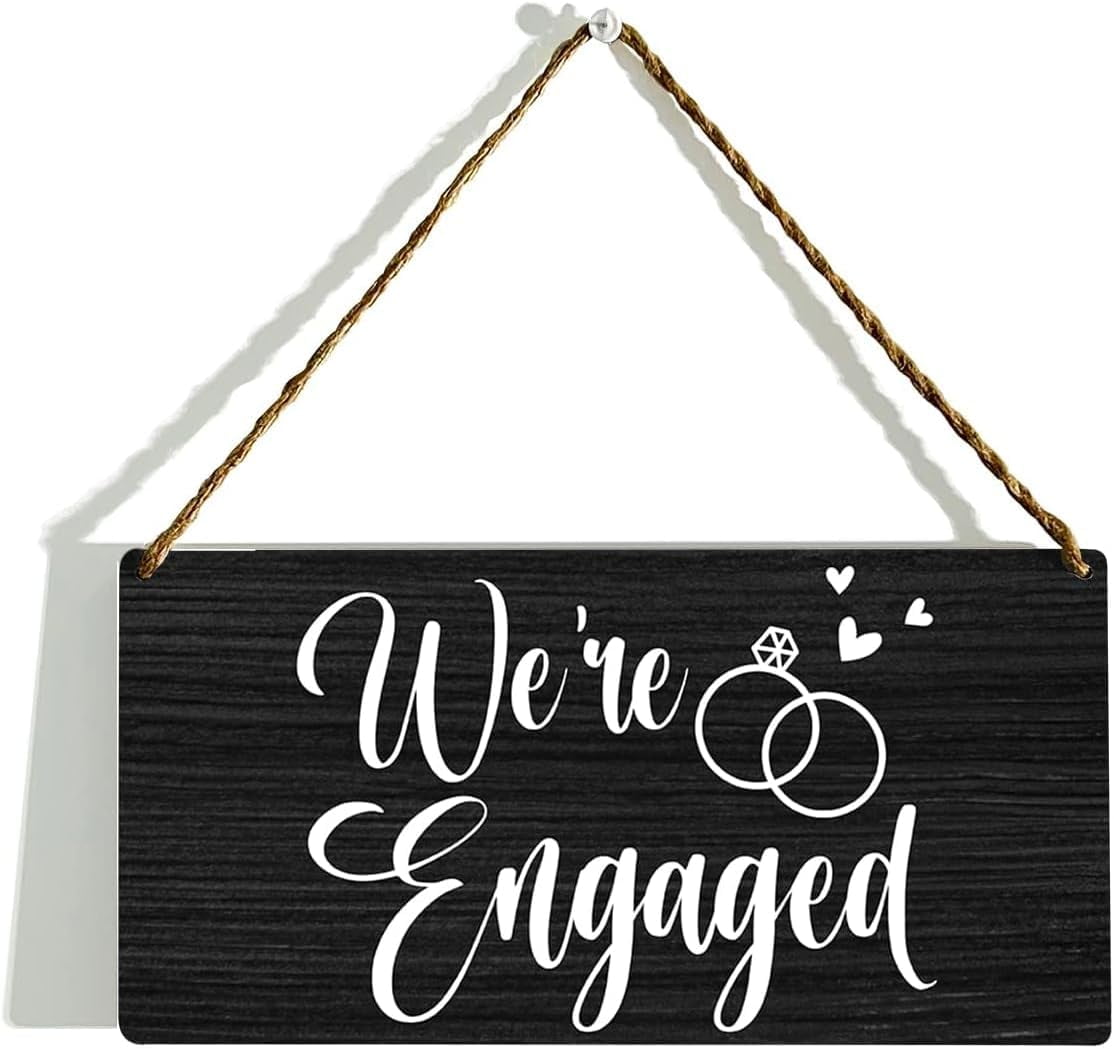Wood Sign 6x12 Inch Engagement Announcement Sign Engagement Photo Prop ...