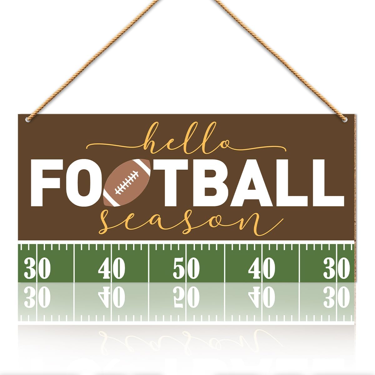 Wood Sign 6x12 Inch Fall Football Welcome Sign Front Door Decor ...