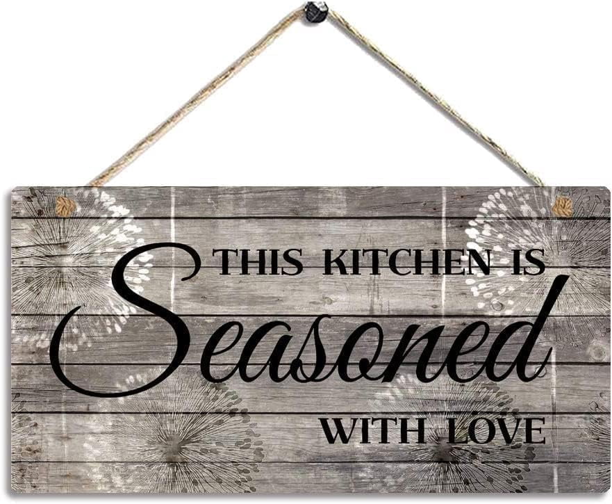 Wood Sign 6x12 Inch Farmhouse Kitchen Decor Rustic Kitchen Signs Wall ...