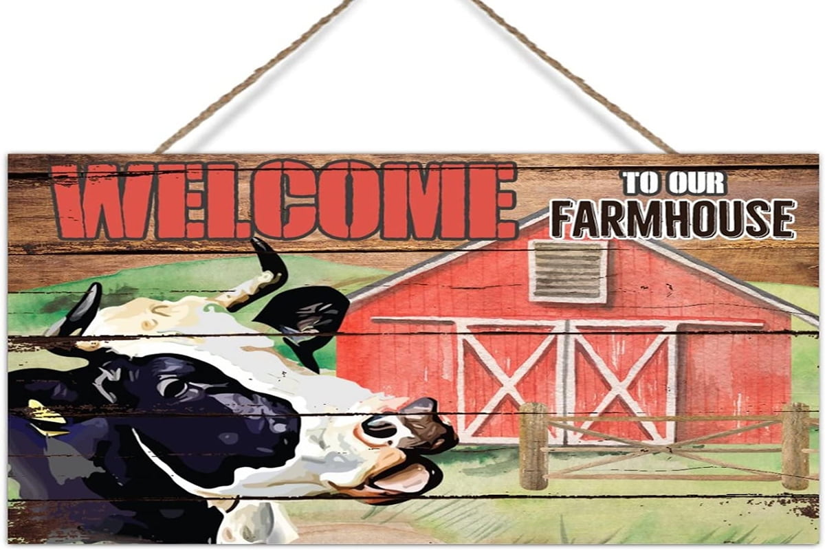 Wood Sign 6x12 Inch Farmhouse Wood Sign Welcome To Our Farmhouse Cattle ...