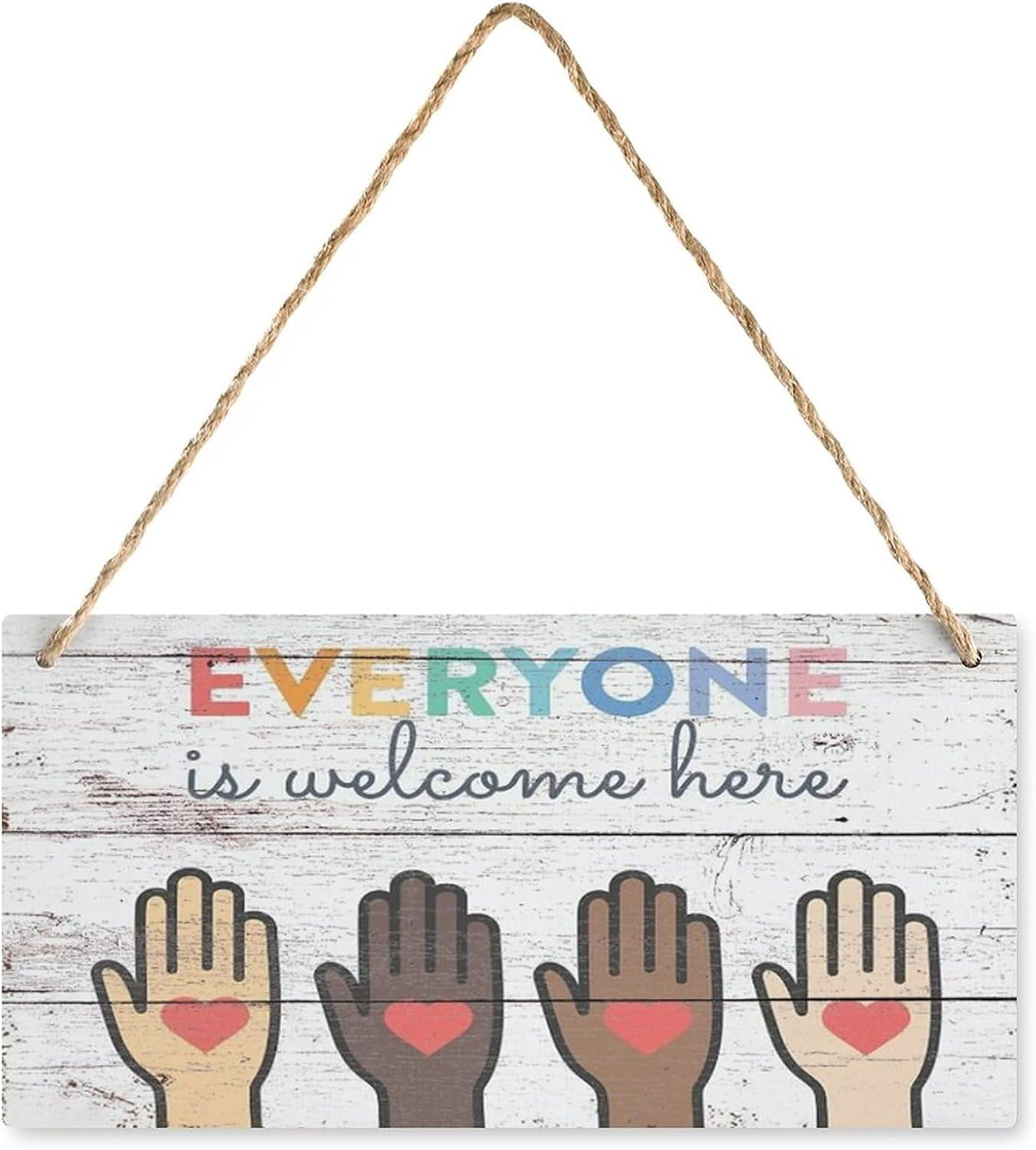 Wood Sign 6x12 Inch Funny Farmhouse Style Wood Sign Everyone Is Welcome ...