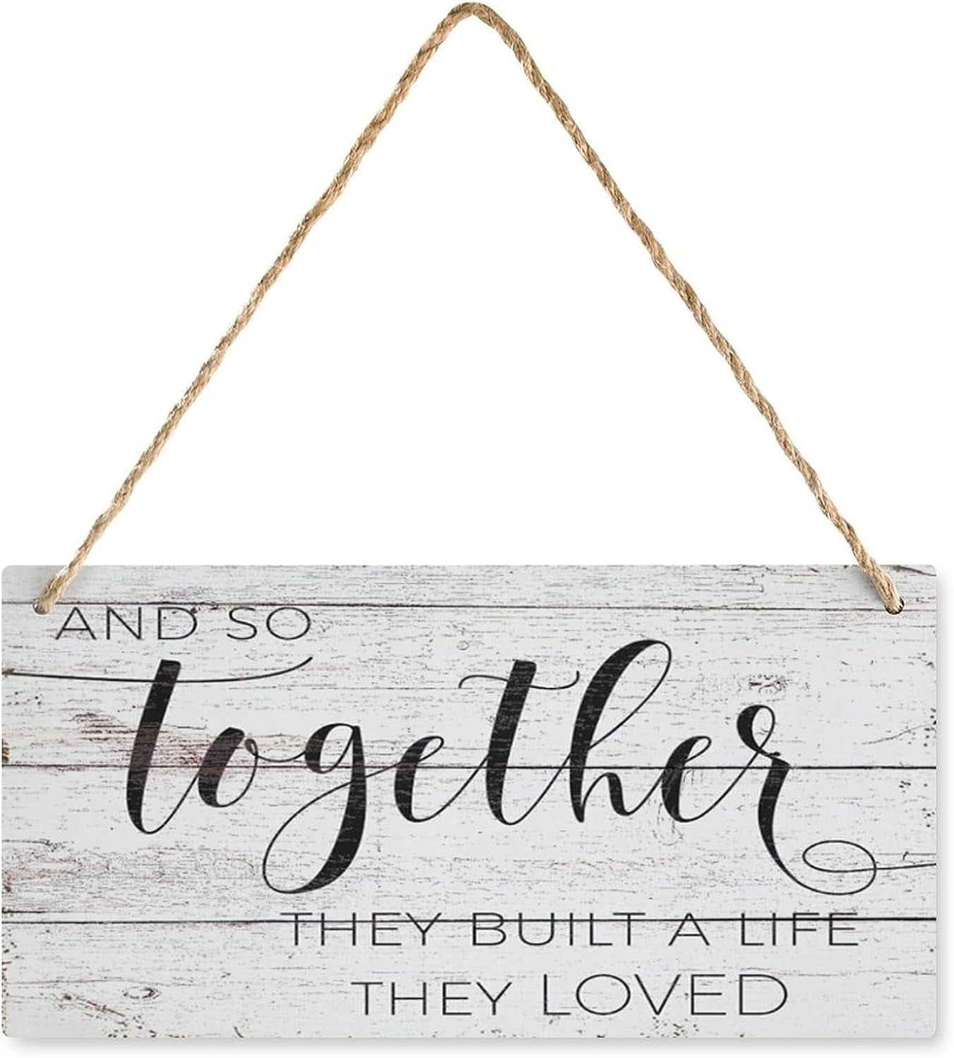 Wood Sign 6x12 Inch Funny Farmhouse Style Wood Sign And So Together ...