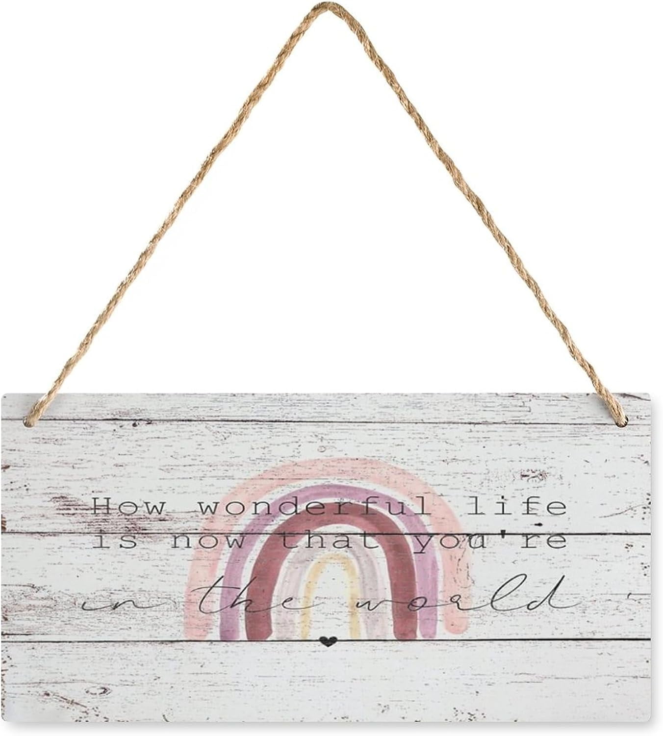 Wood Sign 6x12 Inch Funny Farmhouse Style Wood Sign How Wonderful Life ...