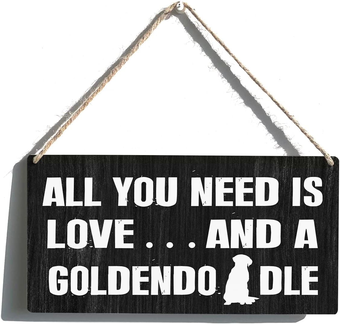 Wood Sign 6x12 Inch Goldendoodle Wood Signs Farmhouse All You Need Is ...
