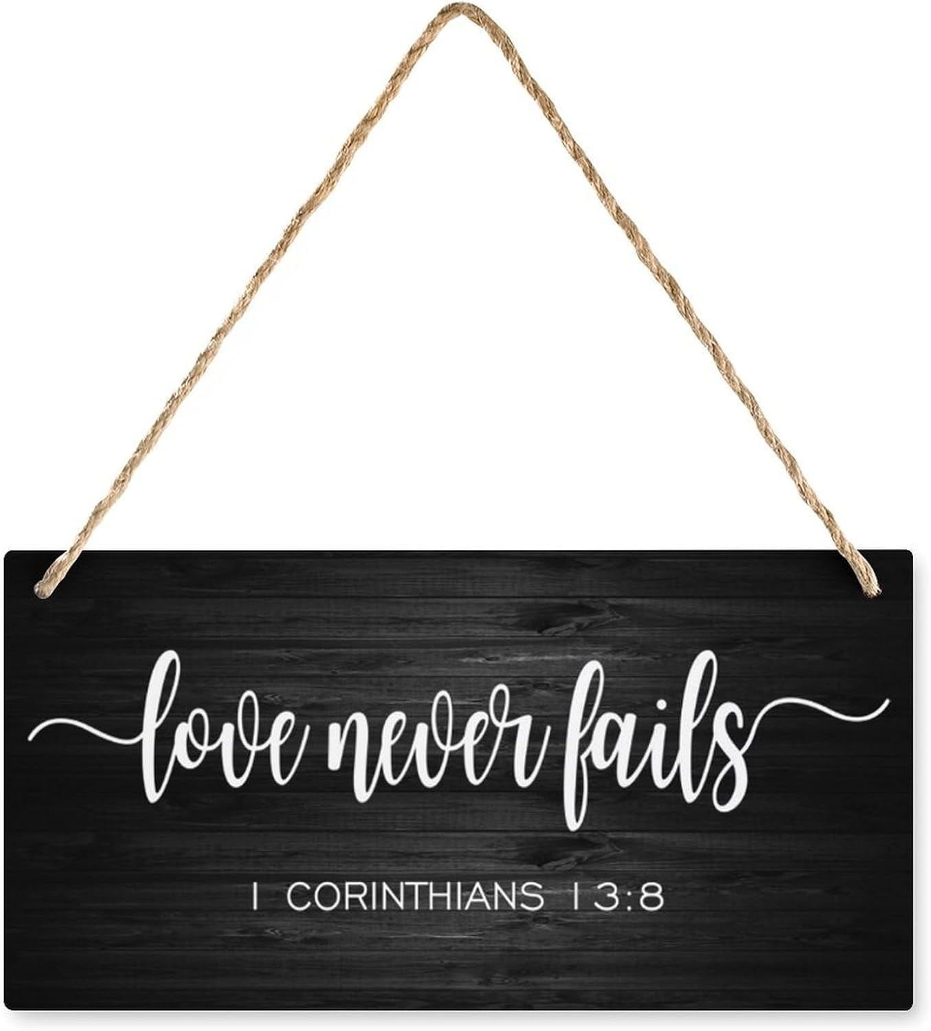 Wood Sign 6x12 Inch Hanging Door Sign Love Never Fails Motivational ...
