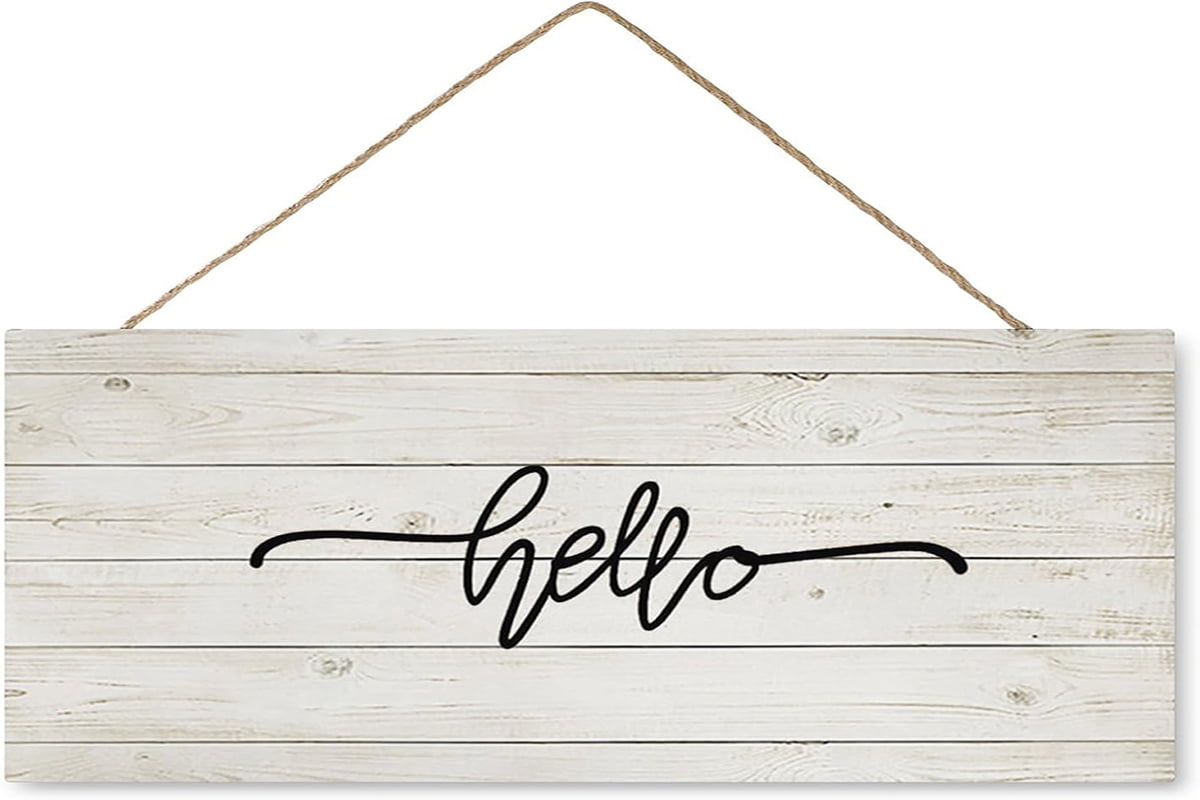 Wood Sign 6x12 Inch Hanging Wood Signdecorative Hello Welcome Funny ...