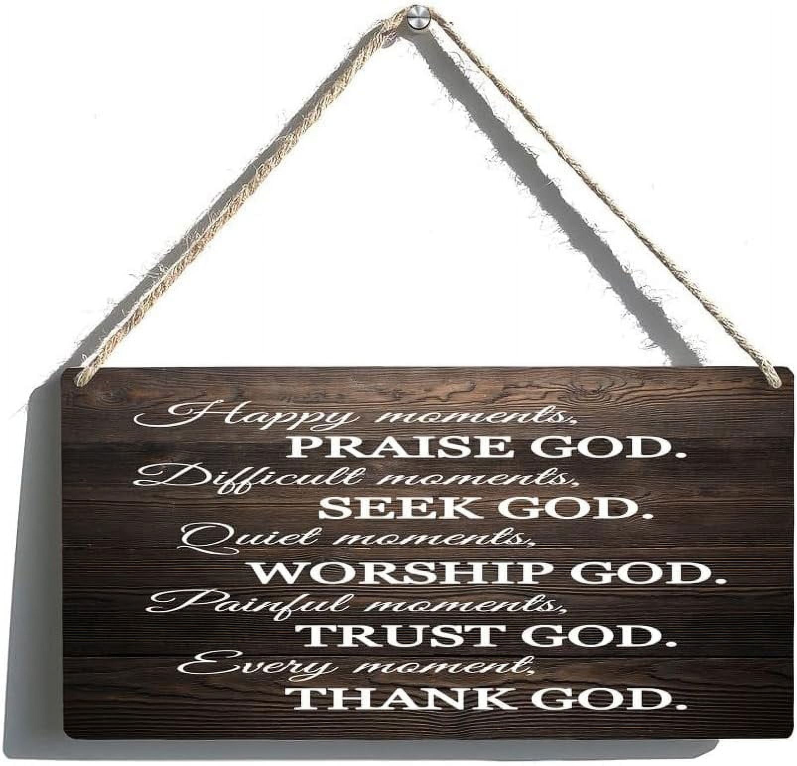 Wood Sign 6x12 Inch Hanging Wood Signs Christian Wall Decor Praise Seek ...