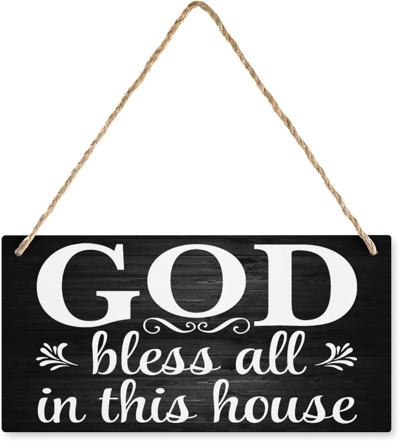 Wood Sign 6x12 Inch Hanging Wood Signs Home Decorative God Bless All In ...