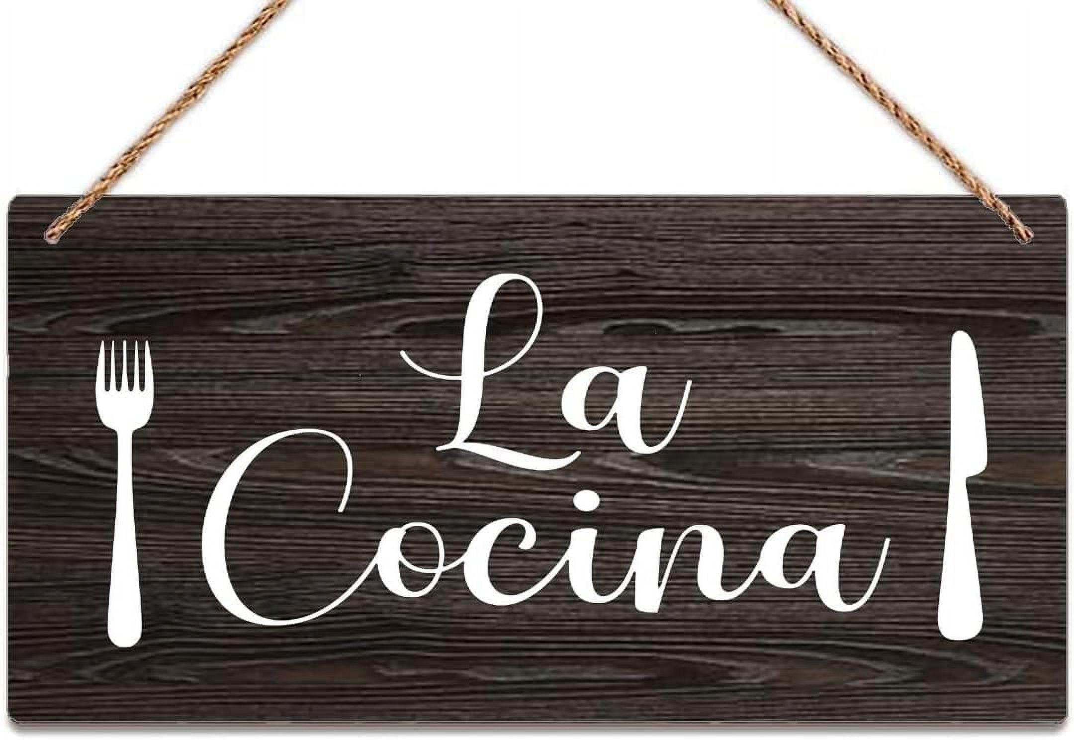 Wood Sign 6x12 Inch Hanging Wood Signs Spanish Kitchen Sign Spanish ...