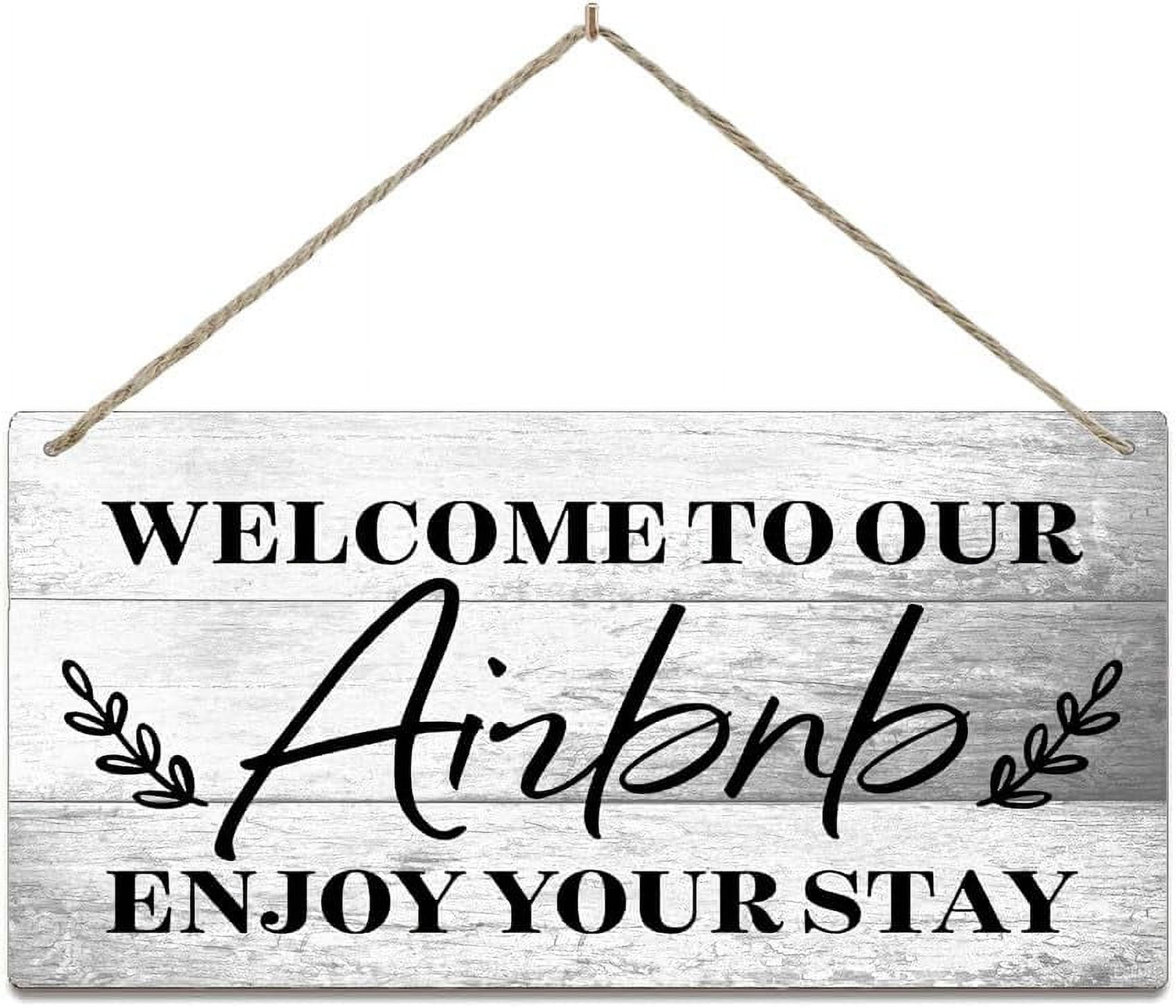 Wood Sign 6x12 Inch Hanging Wood Signs Welcome To Our Enjoy Your Stay ...