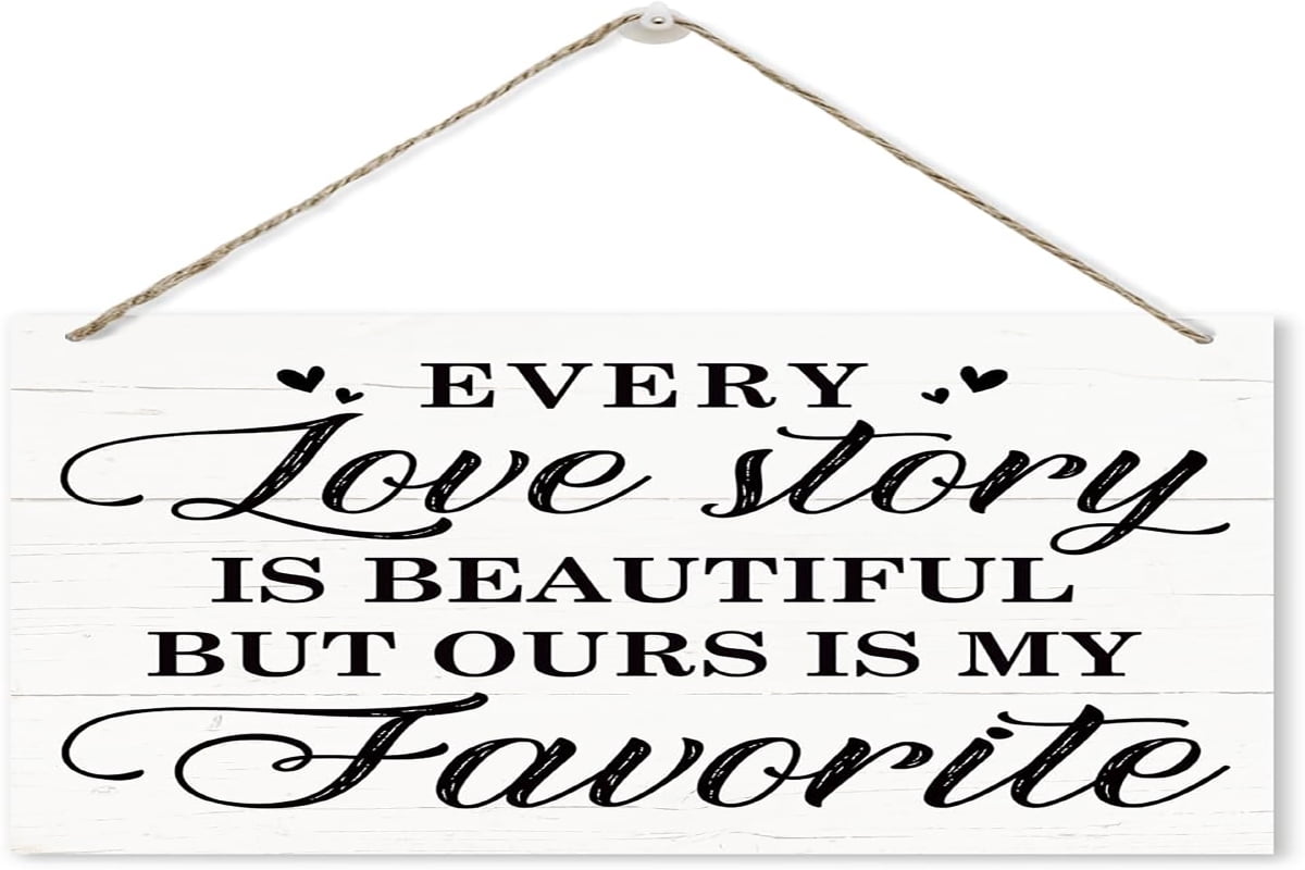 Wood Sign 6x12 Inch Inspirational Decor Every Love Story Is Beautiful ...