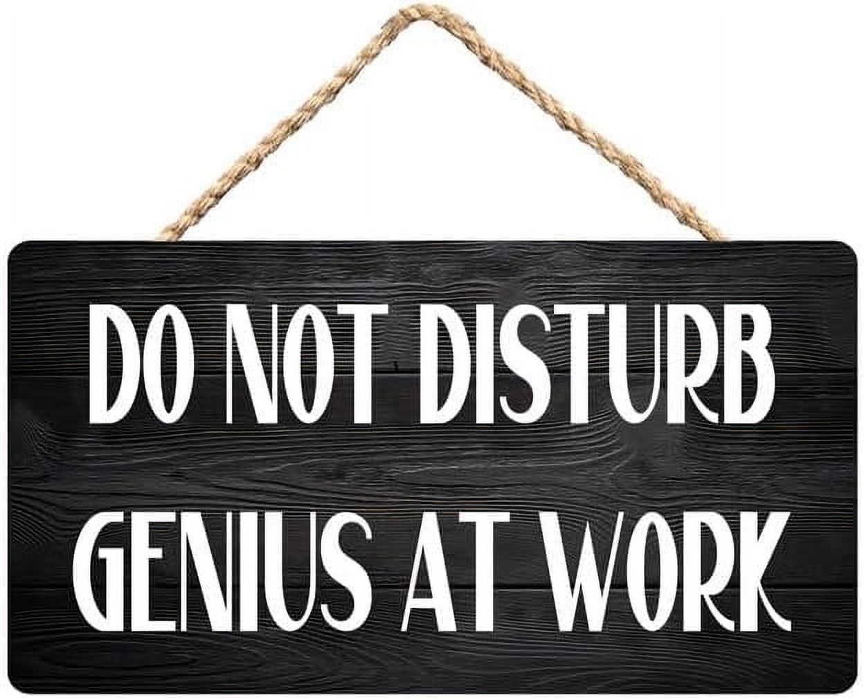 Wood Sign 6x12 Inch Inspirational Sign Do Not Disturb Genius At Work ...