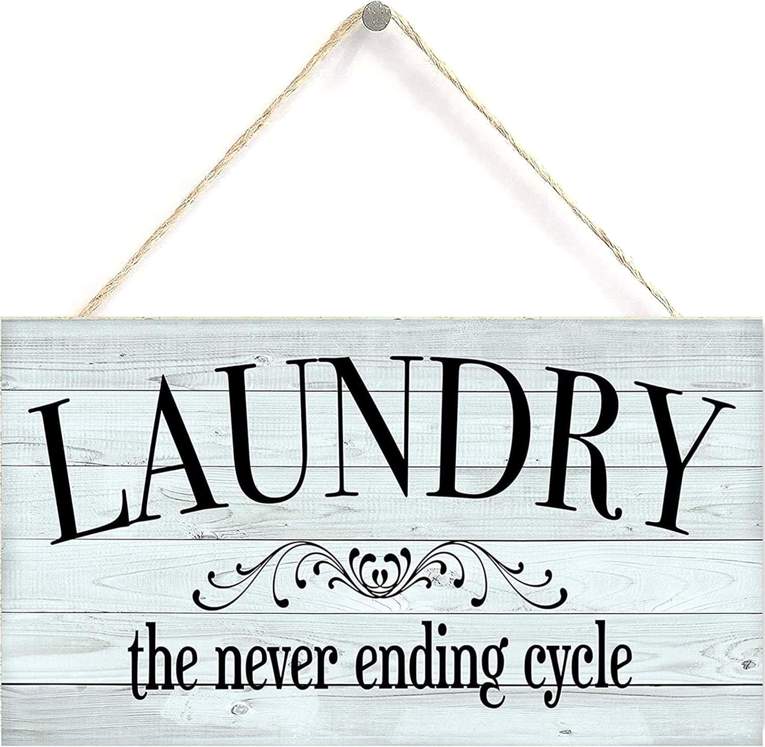 Wood Sign 6x12 Inch Laundry Room Sign (Laundry Never Ending Cycle ...