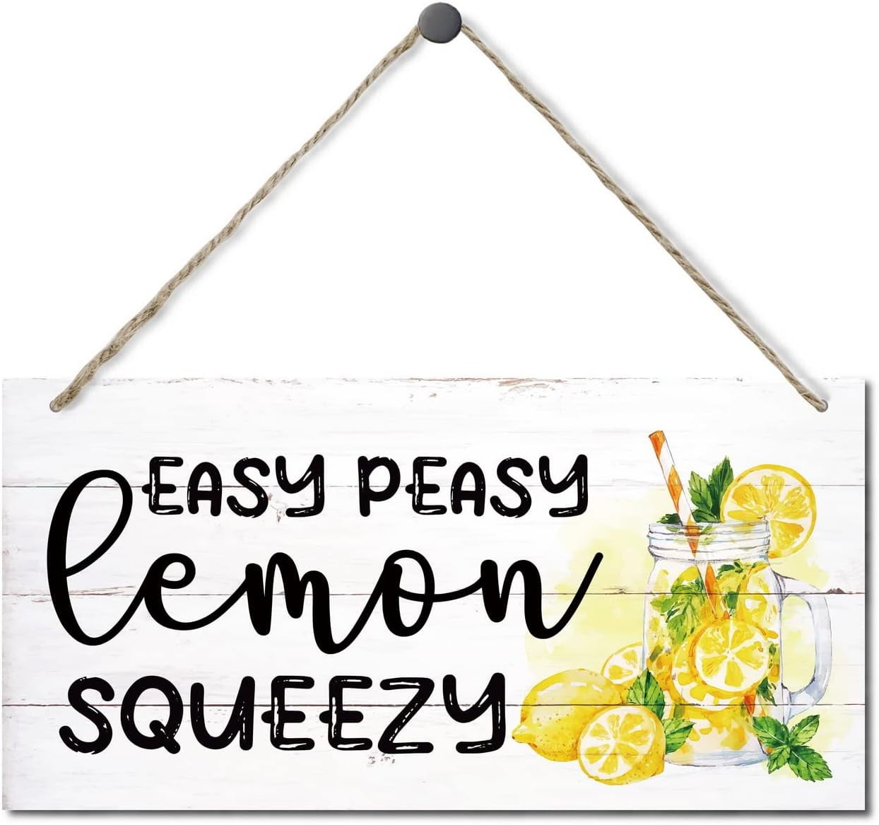 Wood Sign 6x12 Inch Lemon Wood Signs Easy Peasy Lemon Squeezy Hanging ...
