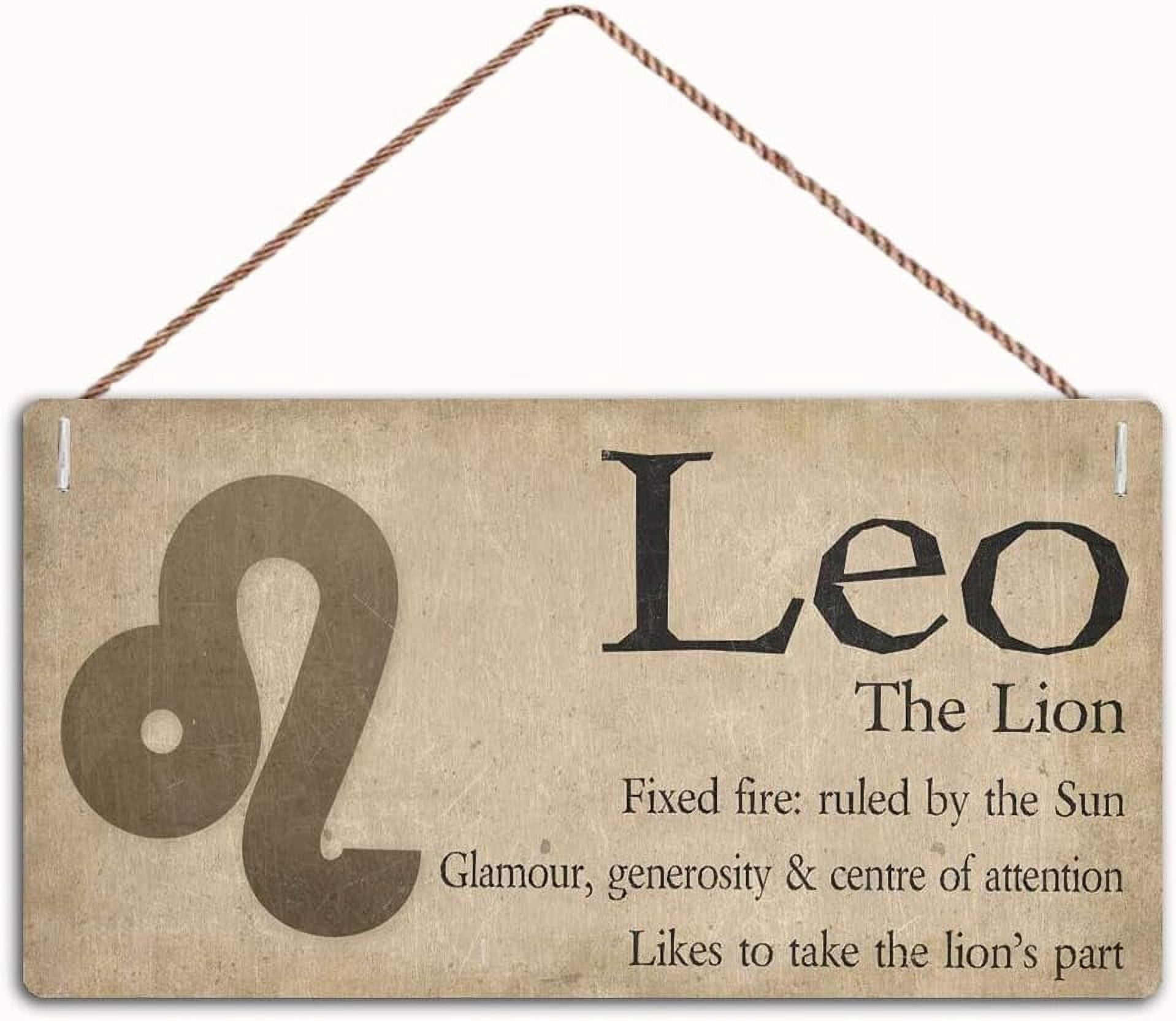 Wood Sign 6x12 Inch Leo The Lion Beautiful Spiritual Gift Astrology ...