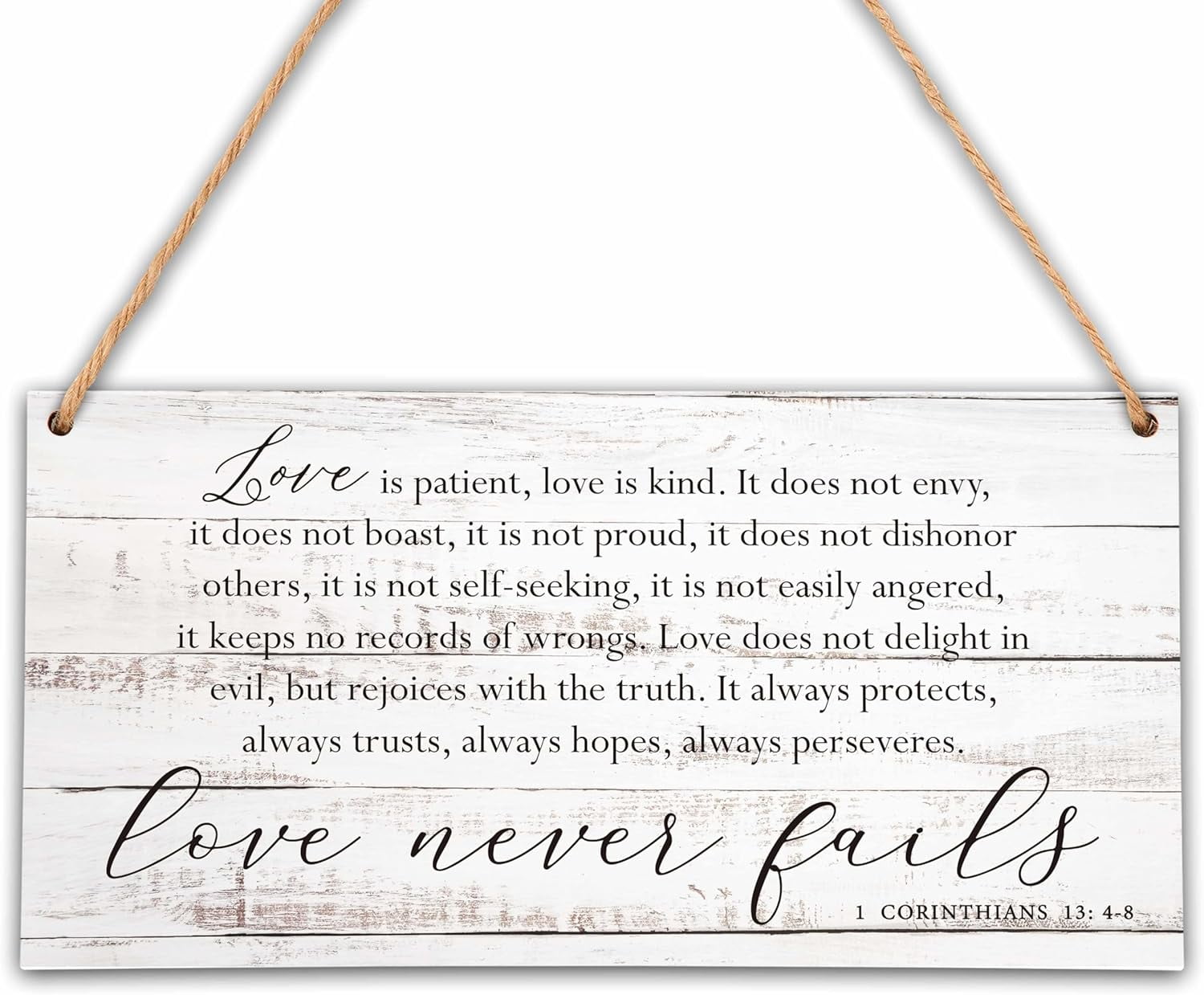 Wood Sign 6x12 Inch Love Is Patient Love Is Kind Love Never Fails Sign ...