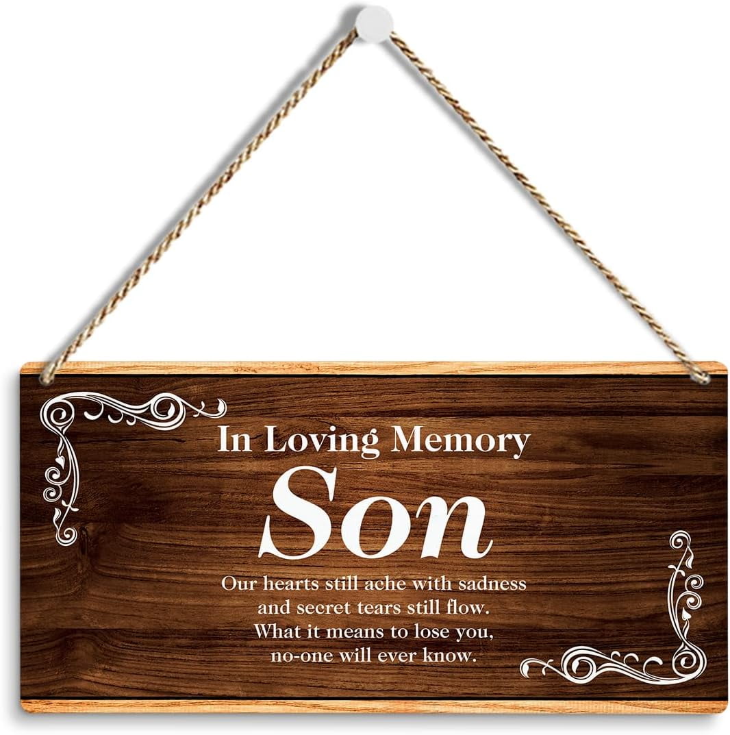 Wood Sign 6x12 Inch Memorial Sympathy Gifts For Loss Of Son Son ...