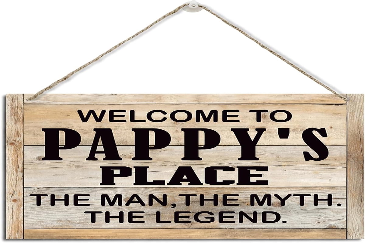 Wood Sign 6x12 Inch Pappy Gifts Welcome To Pappy'S Place Sign Hanging ...