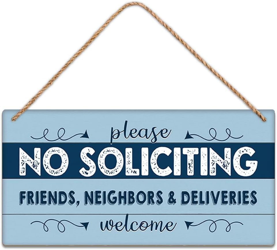 Wood Sign 6x12 Inch Please No Soliciting Friends Neighbors Deliveries ...