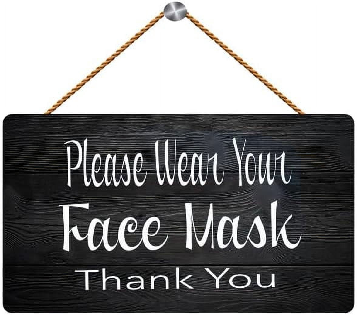 Wood Sign 6x12 Inch Please Wear Your Face Mask Wood Sign Flu Quarantine ...